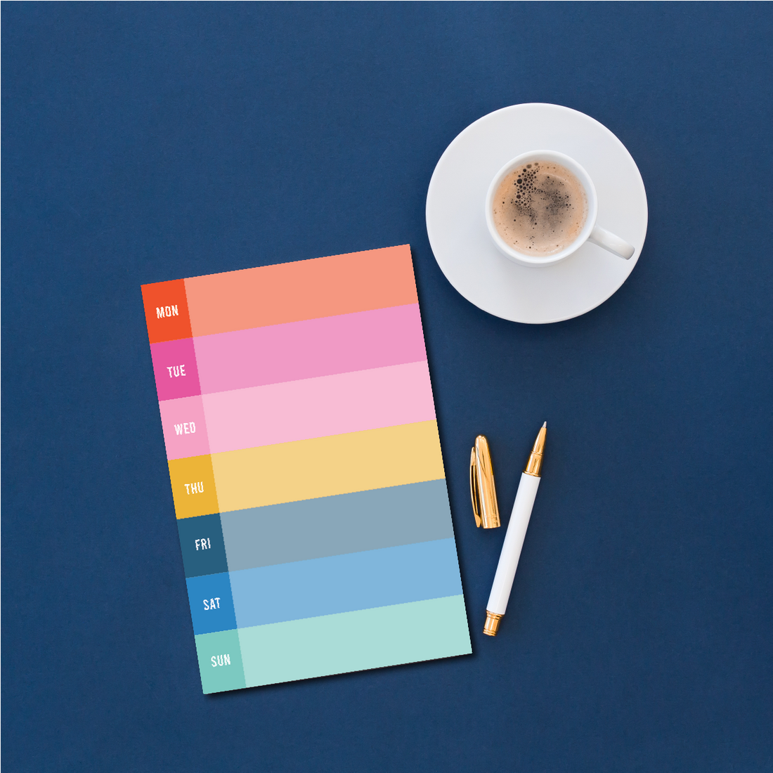 Rainbow Stripes Weekly Notepad – Lucky + Lovely Shop